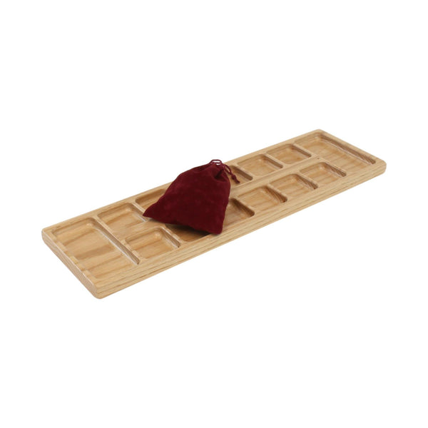 Solid Oak Wood Mancala Board Game Set With Marbles, Amish-Made ...