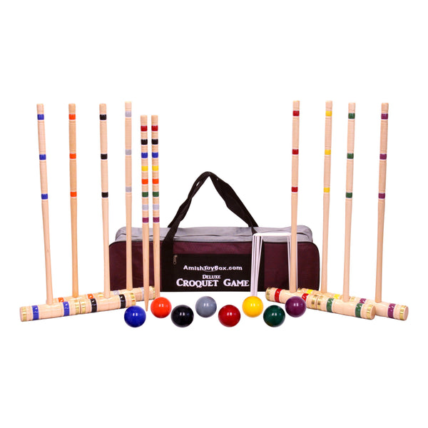 Amish-Crafted Wooden Croquet Set, 8 Player Croquet Set – AmishToyBox.com