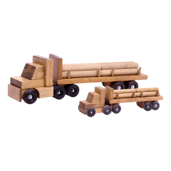 Wooden Log Truck Toy - Amish Made – AmishToyBox.com