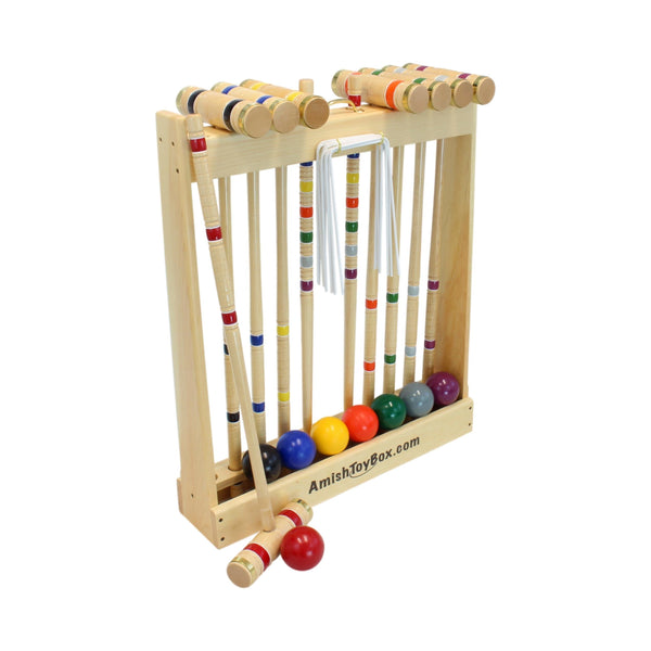 Amish-Crafted Wooden Croquet Set, 8 Player Croquet Set – AmishToyBox.com