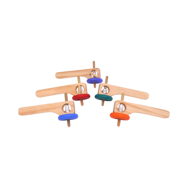 Amish-Made Spinning Wooden Top Toy with Handle and Pull String ...