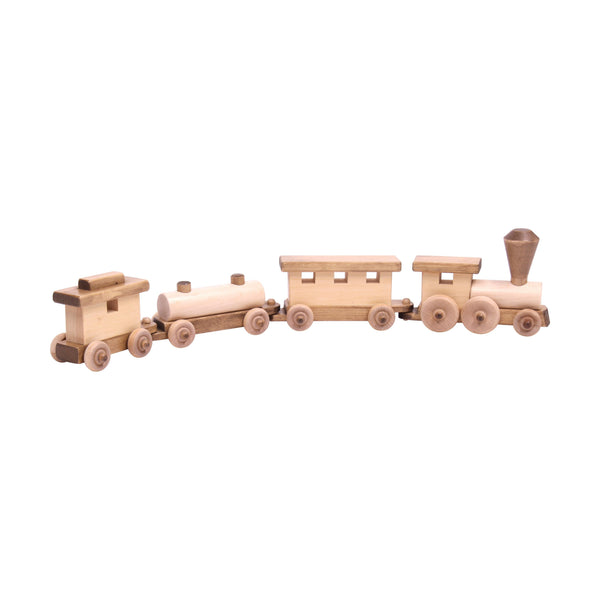 Wooden Toy Train Play Set, 24" Long, Kid-Safe Finish, Amish-Made ...