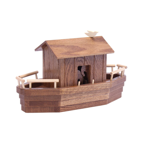 Noah's Ark Wooden Playset with 13 Animals, Removable Roof and Ramp ...
