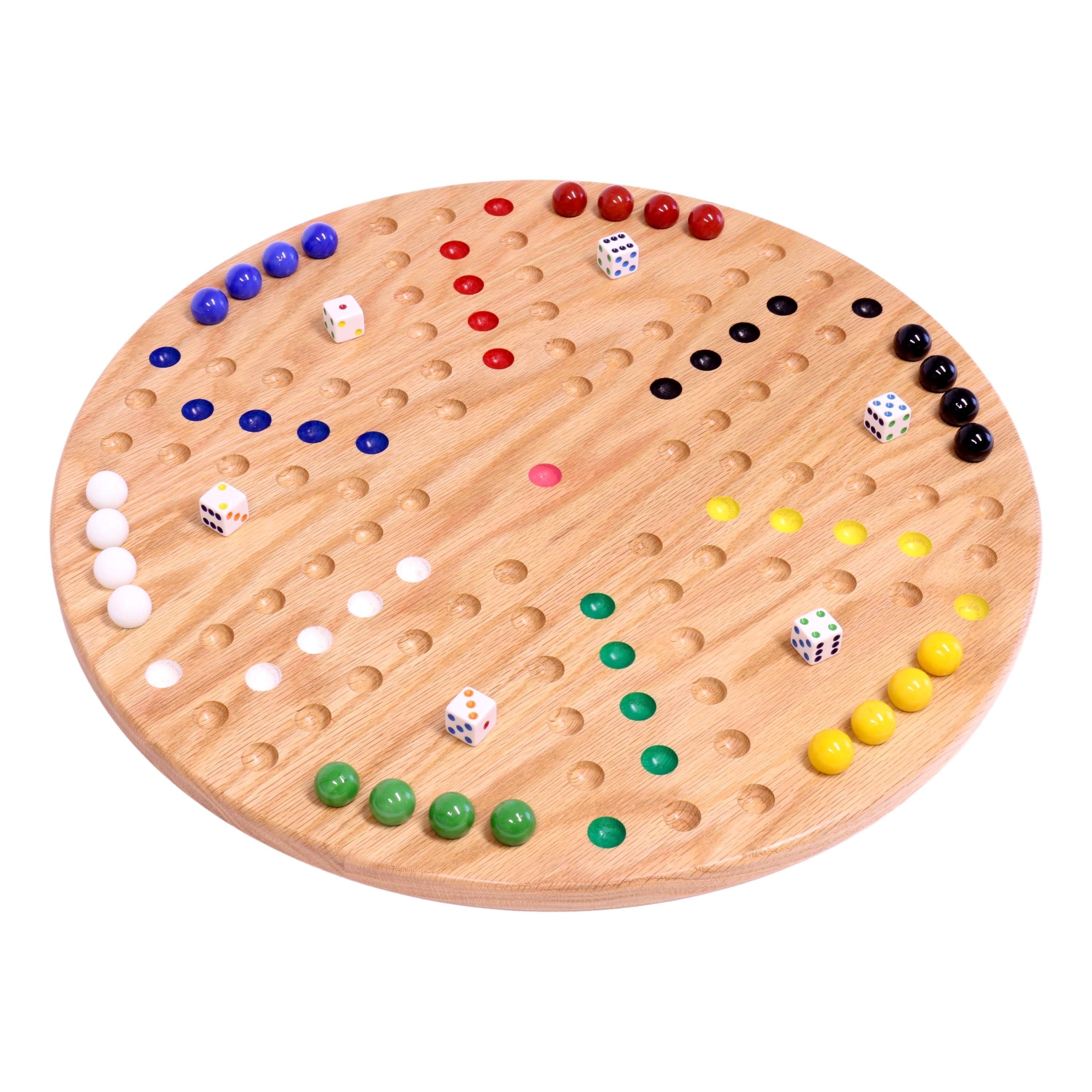 Round Aggravation Game Board Set - Solid Oak Wood - Double-Sided – AmishToyBox.com