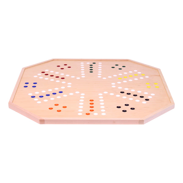 Wooden Marble Chase Board Game Set - 25" Wide Board - Double-Sided ...