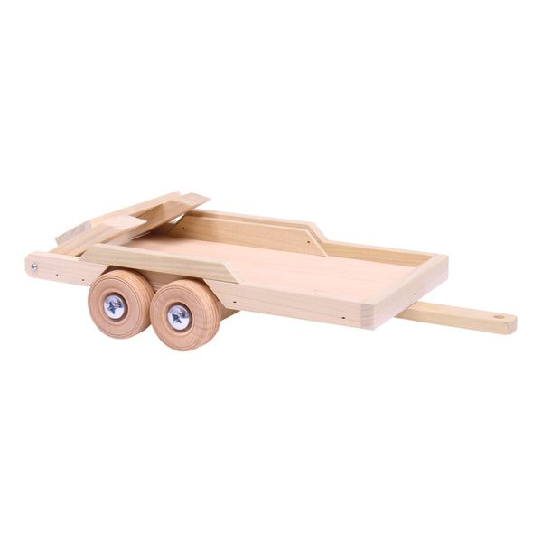 Amish-Made Wooden Flatbed Equipment Trailer Toy – AmishToyBox.com